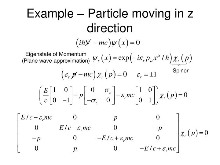 PPT - Example – Particle moving in z direction PowerPoint Presentation ...