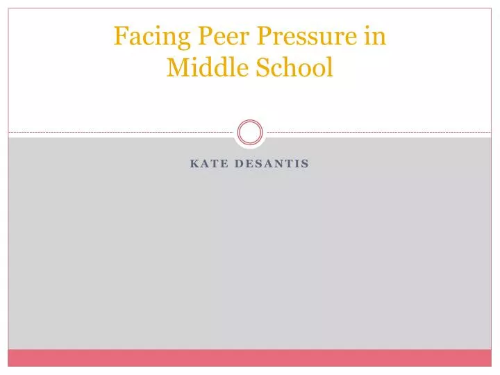 PPT - Facing Peer Pressure in Middle School PowerPoint Presentation ...