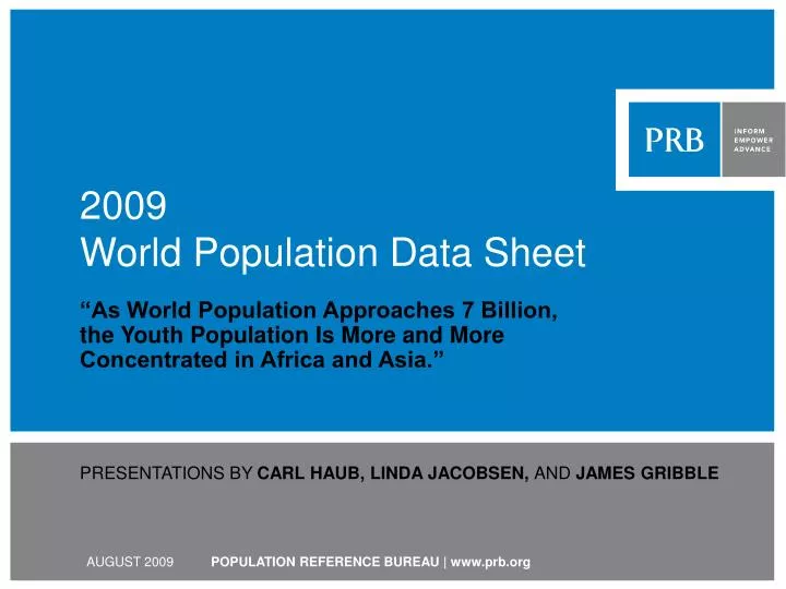 PPT - 2009 World Population Data Sheet PowerPoint Presentation, free ...