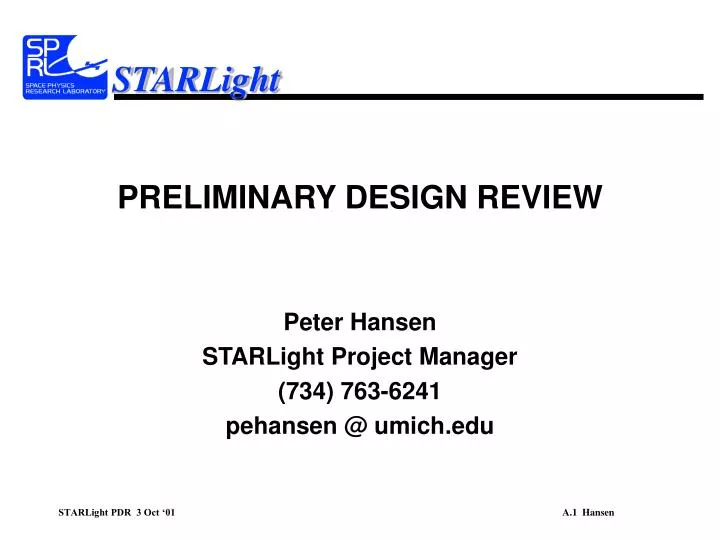 PPT - PRELIMINARY DESIGN REVIEW PowerPoint Presentation, free download ...