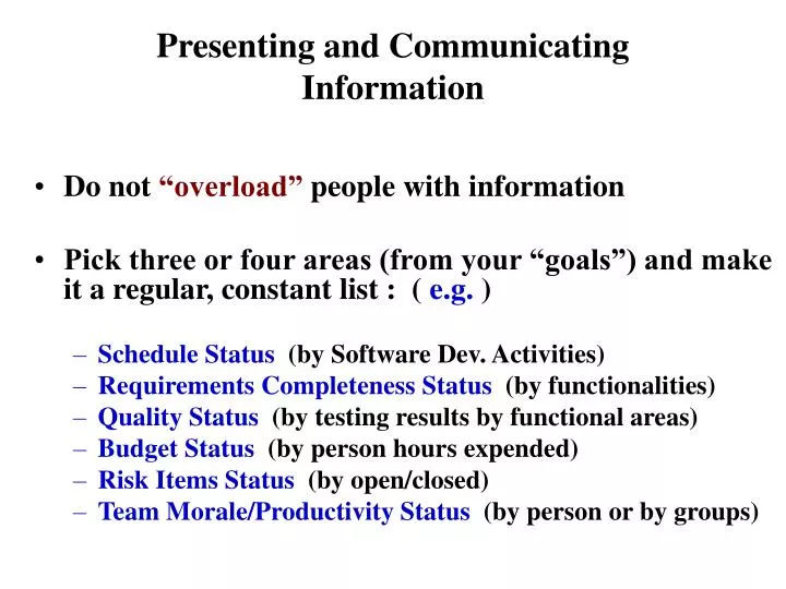 PPT - Presenting and Communicating Information PowerPoint Presentation ...