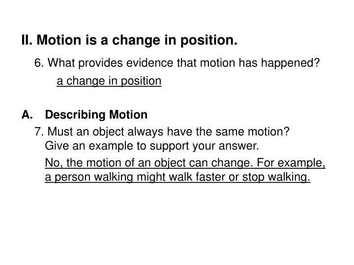 PPT - SECTION AN OBJECT IN MOTION CHANGES POSITION 10.1 Reading Study ...