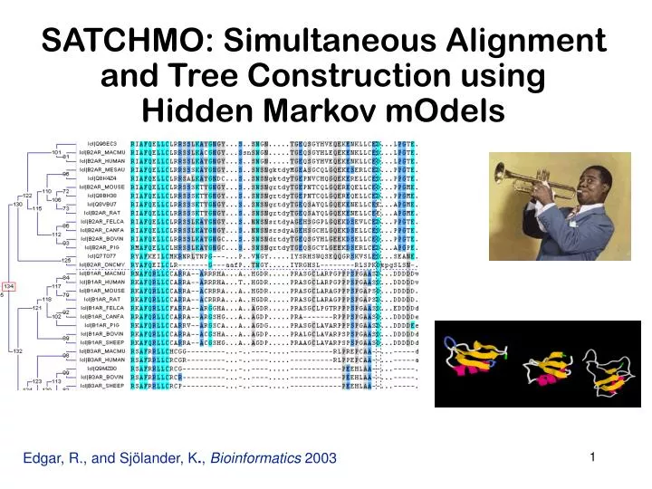 PPT - SATCHMO: Simultaneous Alignment and Tree Construction using Hidden Markov mOdels ...