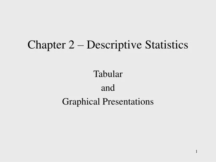 PPT - Chapter 2 – Descriptive Statistics PowerPoint Presentation, free ...