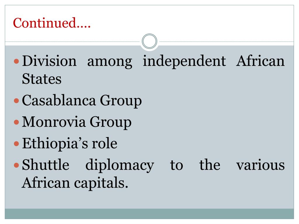 PPT - 50 th Anniversary of the OAU/AU: Origins, Achievements ...
