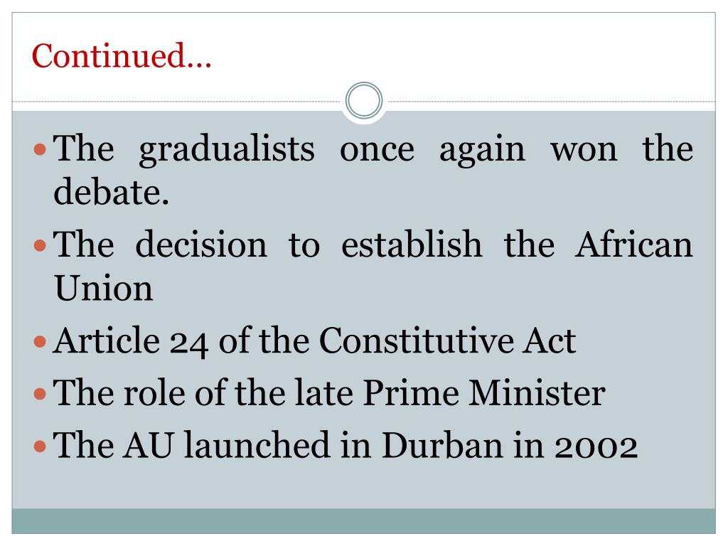 PPT - 50 th Anniversary of the OAU/AU: Origins, Achievements ...