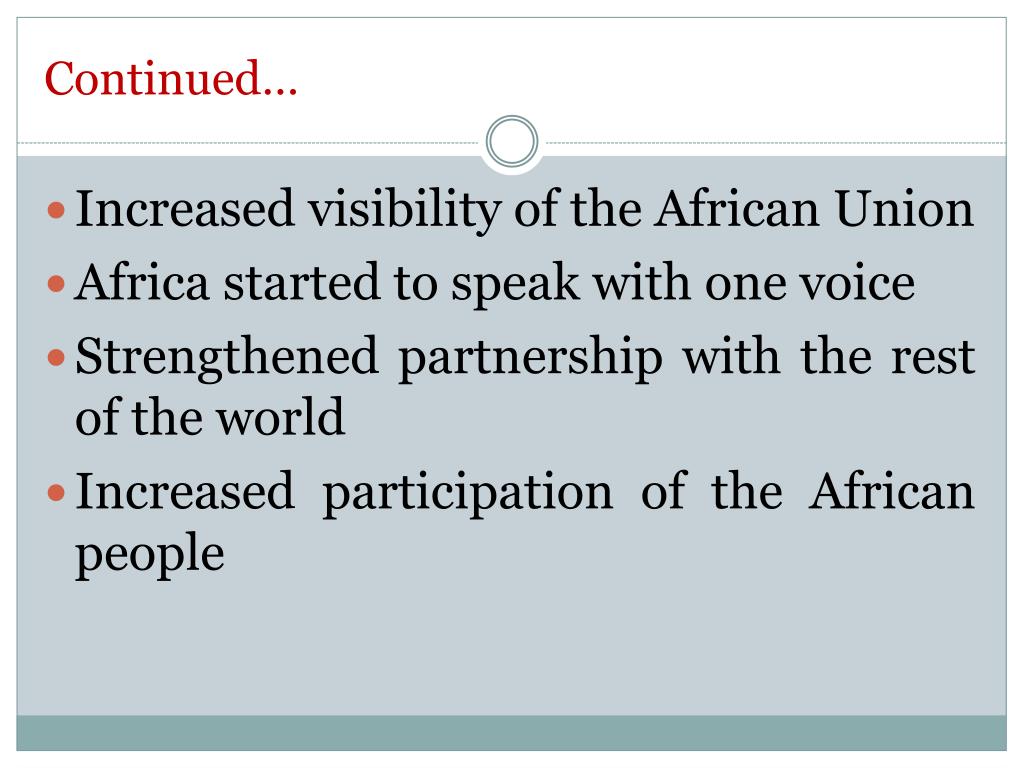 PPT - 50 th Anniversary of the OAU/AU: Origins, Achievements ...