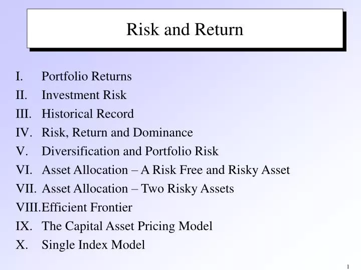 PPT - Risk and Return PowerPoint Presentation, free download - ID:6898582