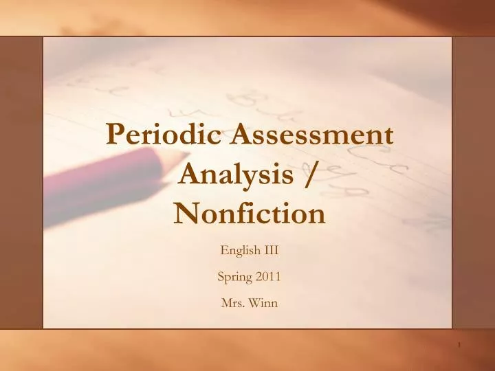 PPT - Periodic Assessment Analysis / Nonfiction PowerPoint Presentation ...