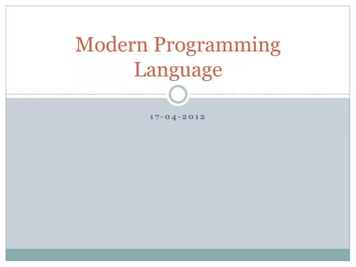PPT - Modern Programming Language PowerPoint Presentation, free ...