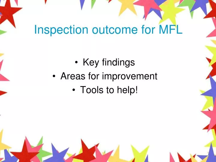 PPT - Inspection outcome for MFL PowerPoint Presentation, free download ...