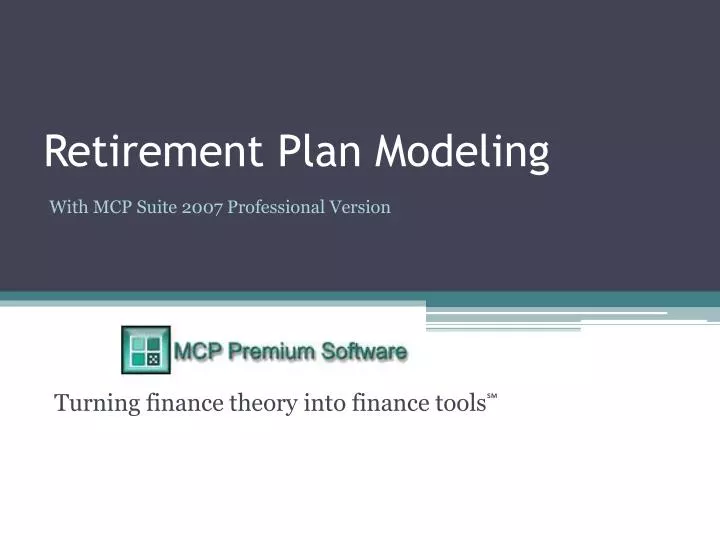 PPT - Retirement Plan Modeling PowerPoint Presentation, free download ...
