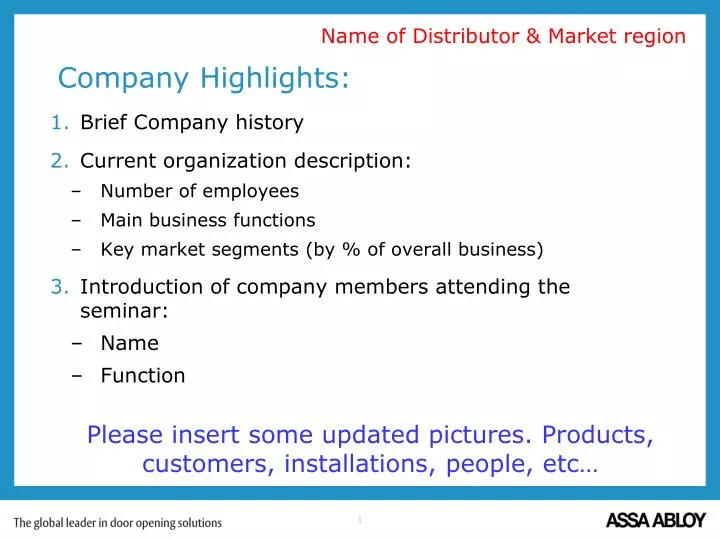 PPT - Company Highlights: PowerPoint Presentation, free download - ID ...