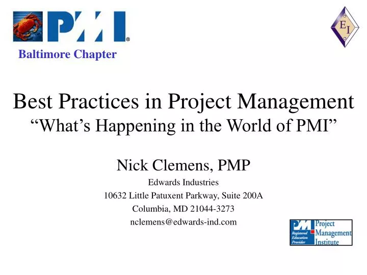 PPT - Nick Clemens, PMP Edwards Industries 10632 Little Patuxent ...