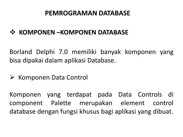 PPT - PEMROGRAMAN DATABASE PowerPoint Presentation, free download - ID ...