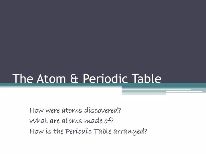 PPT - The Atom & Periodic Table PowerPoint Presentation, free download ...