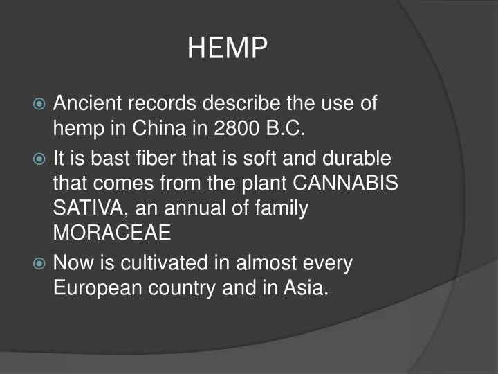 PPT - HEMP PowerPoint Presentation, free download - ID:6902726
