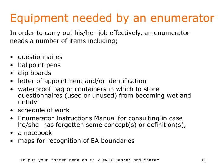 PPT - The role of enumerators in Statistical Data collection PowerPoint ...