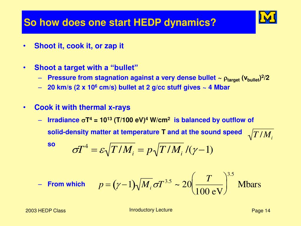Ppt Introduction To High Energy Density Physics R Paul Drake