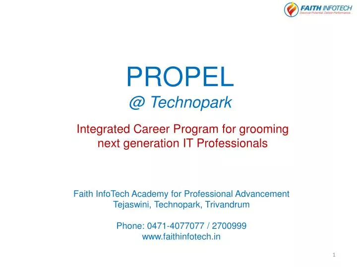 PPT - Faith InfoTech Academy for Professional Advancement Tejaswini, Technopark, Trivandrum ...