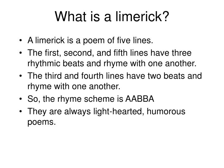 PPT - Limericks PowerPoint Presentation - ID:6905318