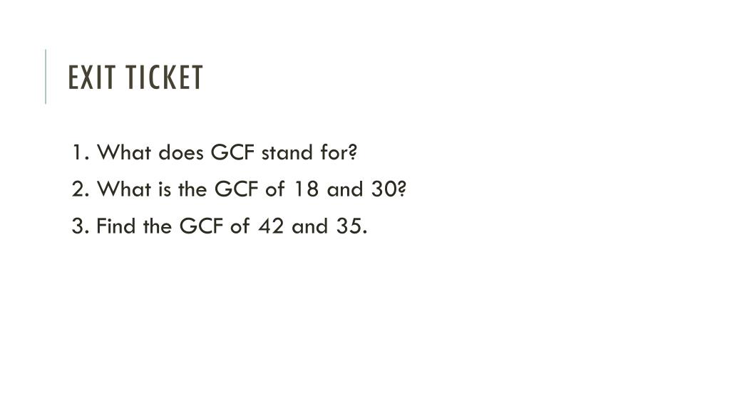 PPT Greatest Common Factor GCF PowerPoint Presentation Free