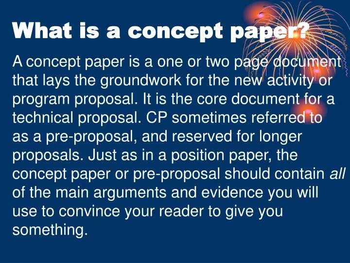 PPT - What is a concept paper? PowerPoint Presentation, free download ...