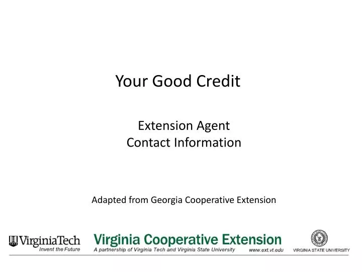 PPT - Your Good Credit PowerPoint Presentation, free download - ID:6906087