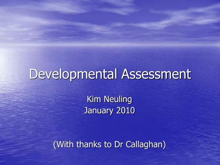 PPT - Developmental Assessment PowerPoint Presentation, free download ...
