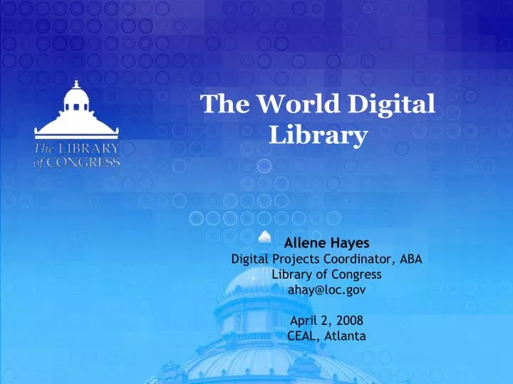 PPT - The World Digital Library PowerPoint Presentation, free download ...