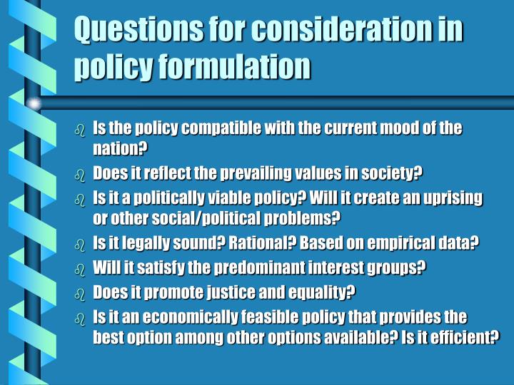 PPT - Process of Policy Formulation PowerPoint Presentation - ID:6907532