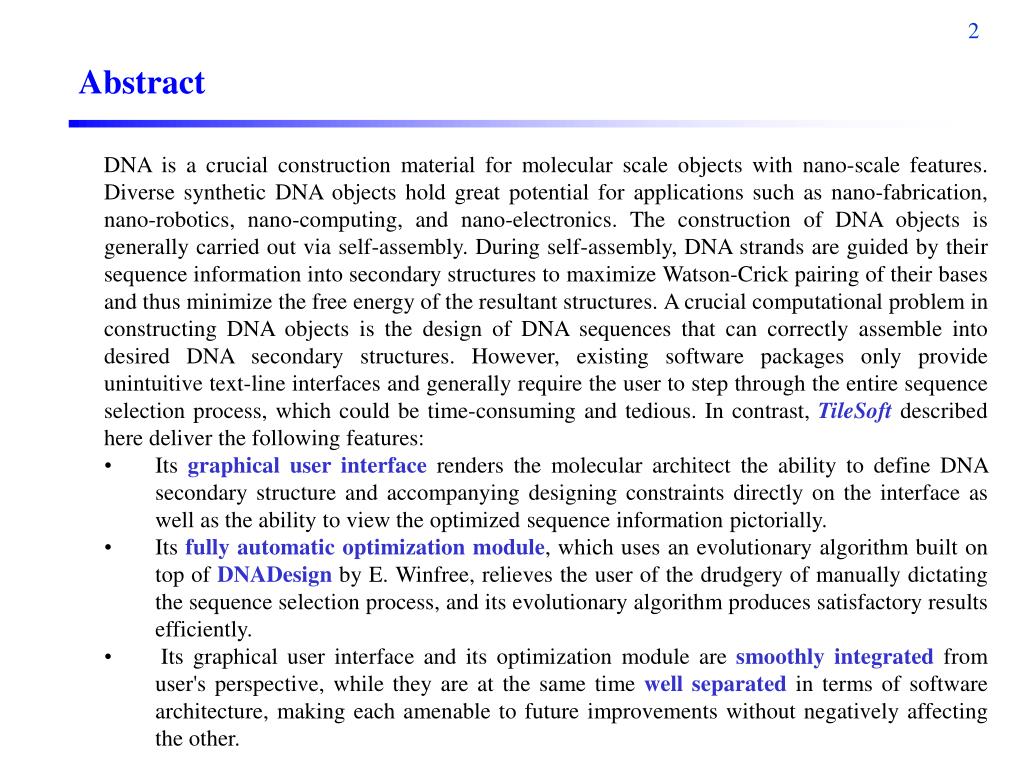 Ppt Tilesoft Sequence Optimization Software For Designing Dna
