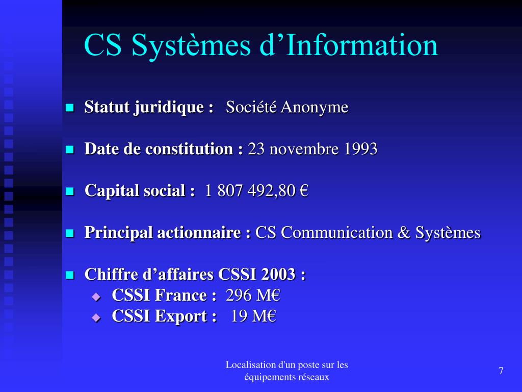 PPT - LOCALISATION D’UN POSTE SUR LES EQUIPEMENTS RESEAUX. (Basé sur le ...