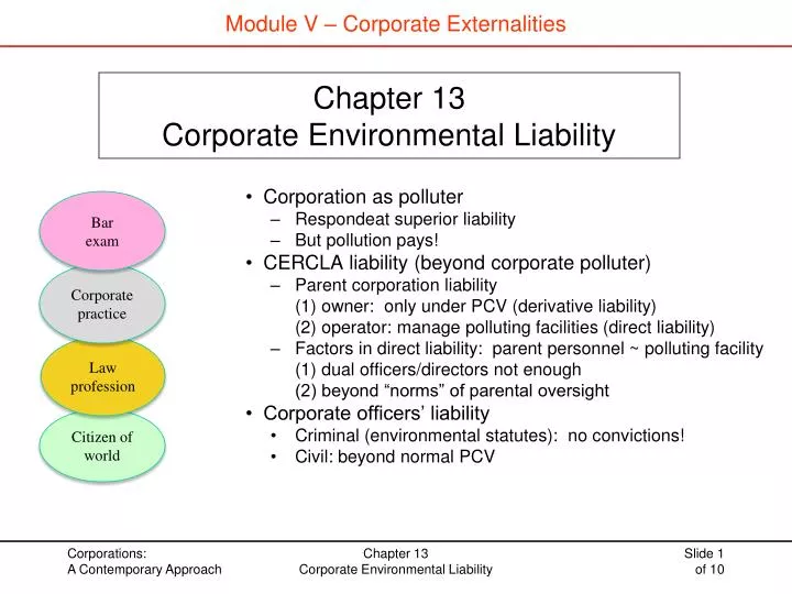 PPT - Chapter 13 Corporate Environmental Liability PowerPoint ...
