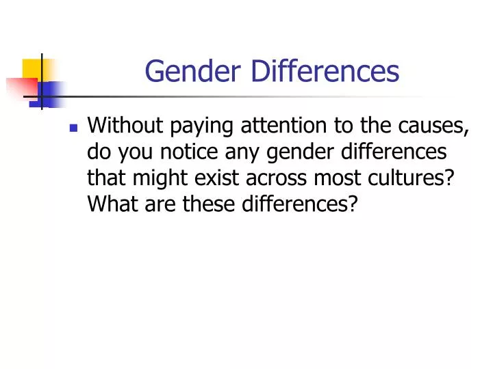 Ppt Gender Differences Powerpoint Presentation Free Download Id
