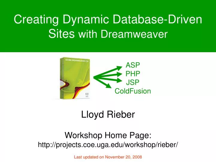 Ppt Creating Dynamic Database Driven Sites With Dreamweaver Powerpoint Presentation Id6908689