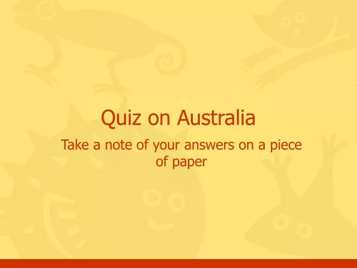 PPT - Quiz on Australia PowerPoint Presentation, free download - ID:6908902