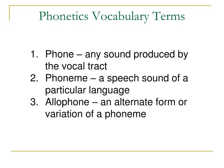 PPT - Major branches of phonetics PowerPoint Presentation - ID:6909601