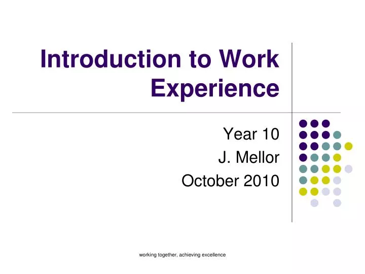 PPT - Introduction to Work Experience PowerPoint Presentation, free ...