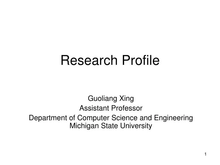 PPT - Research Profile PowerPoint Presentation, free download - ID:6910547