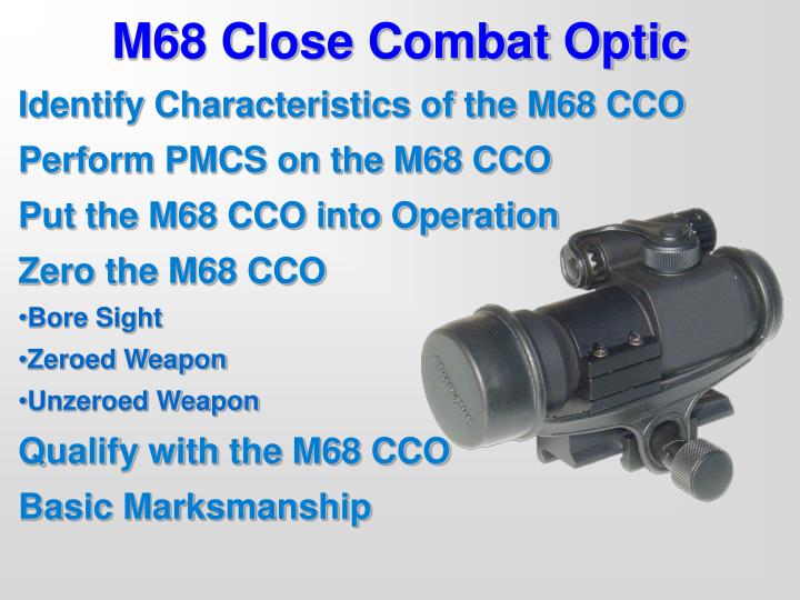 PPT - Identify Characteristics of the M68 CCO Perform PMCS on the M68 ...