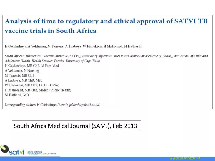 PPT - South Africa Medical Journal (SAMJ), Feb 2013 PowerPoint ...