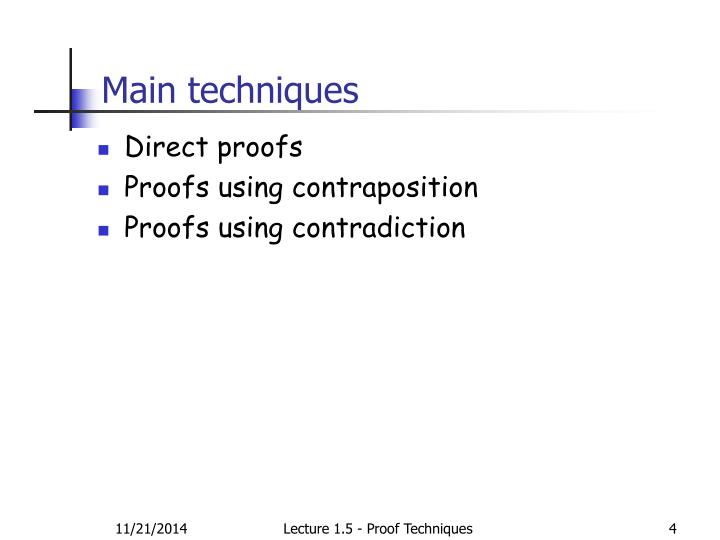 PPT - Lecture 1.5: Proof Techniques PowerPoint Presentation - ID:6913129