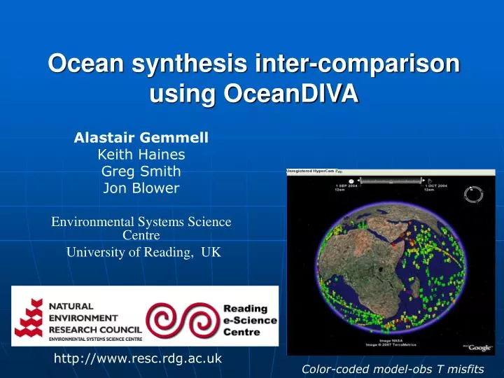 PPT - Ocean synthesis inter-comparison using OceanDIVA PowerPoint ...