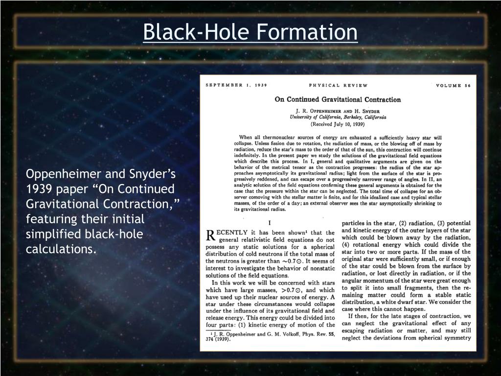 PPT Lecture 8 Black Hole Formation PowerPoint Presentation Free PPT Lecture 8 Black Hole Formation PowerPoint Presentation Free