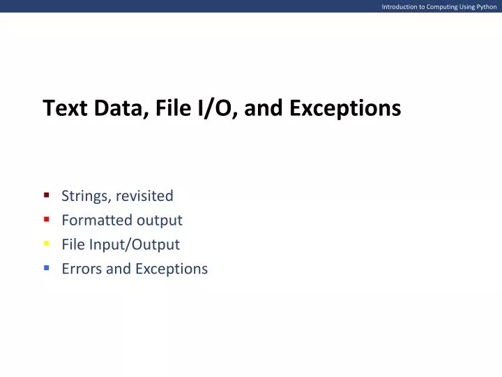 PPT - Introduction to Computing Using Python PowerPoint Presentation ...