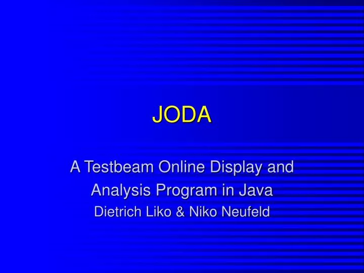 PPT - JODA PowerPoint Presentation, free download - ID:6918551