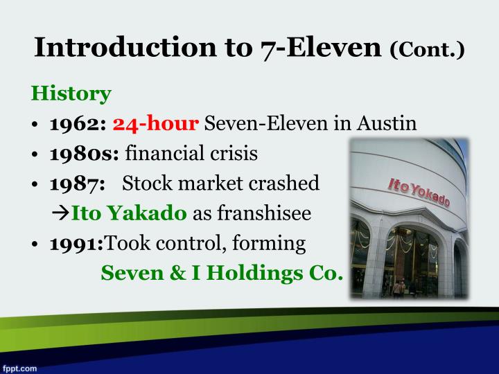 PPT - Slogan and SWOT Analysis of 7-Eleven PowerPoint Presentation - ID:6919095