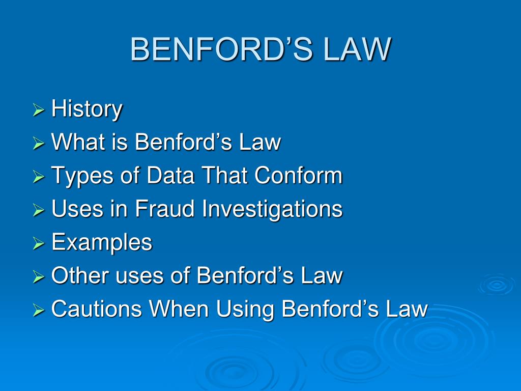 PPT - BENFORD’S LAW PowerPoint Presentation, free download - ID:6919172