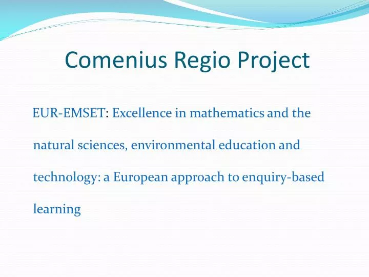 PPT - Comenius Regio Project PowerPoint Presentation, free download ...